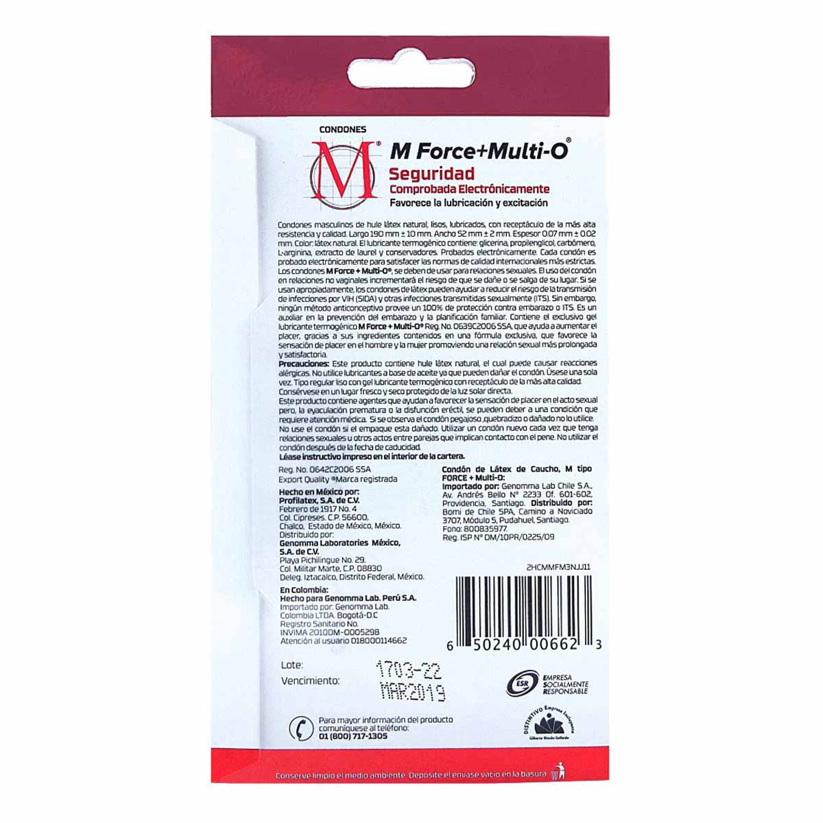 Condones de Látex M Force Multi O 3 Condones | Chedraui