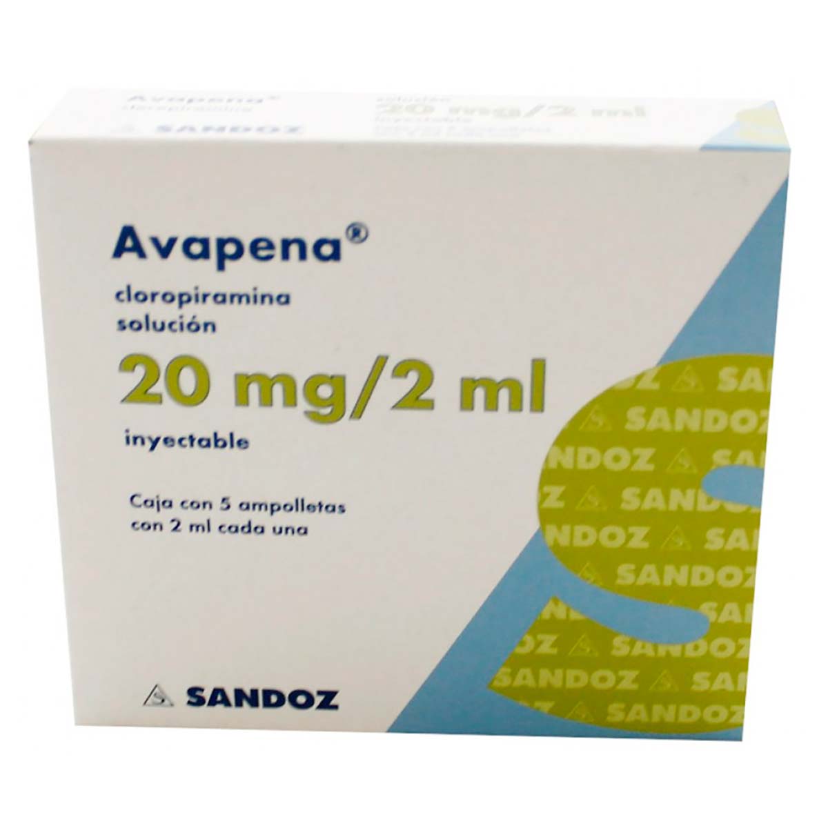 Solución Inyectable Avapena 20mg/2ml Caja con 5 Ampolletas con 2ml ...