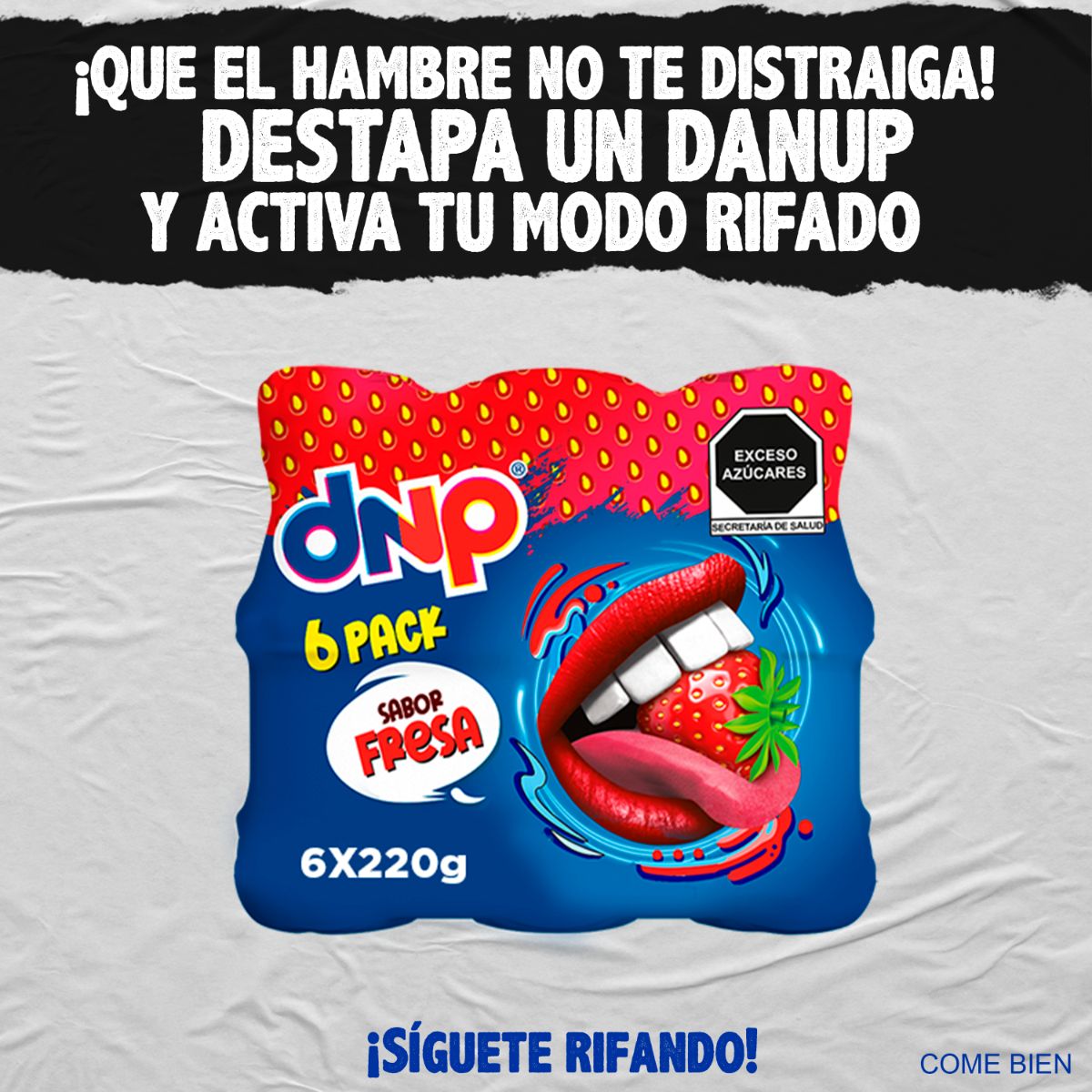 Alimento Lácteo Danup Bebible Sabor Fresa 6 Piezas de 220g | Chedraui