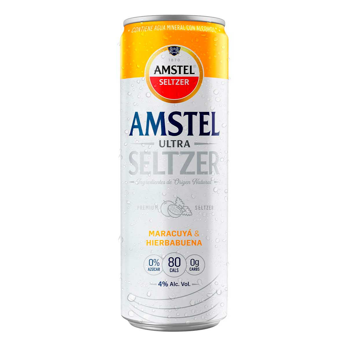 Hard Seltzer Amstel Ultra Maracuyá y Hierbabuena Lata 355 ml. | Chedraui
