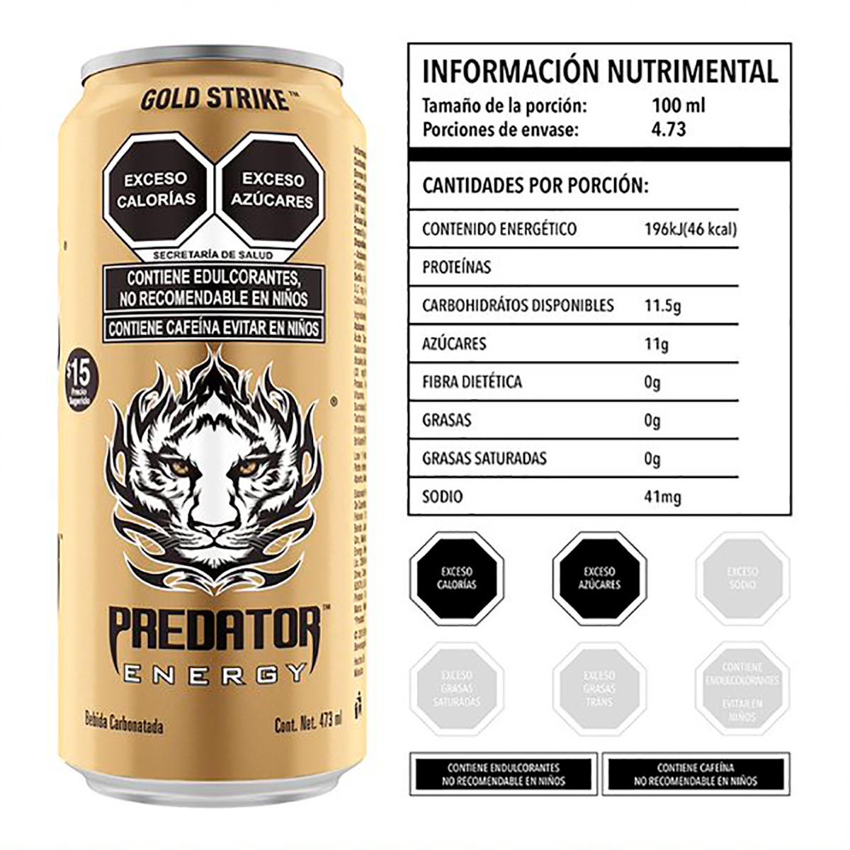 Bebida Energizante Predator Energy Drink 473 ml | Chedraui