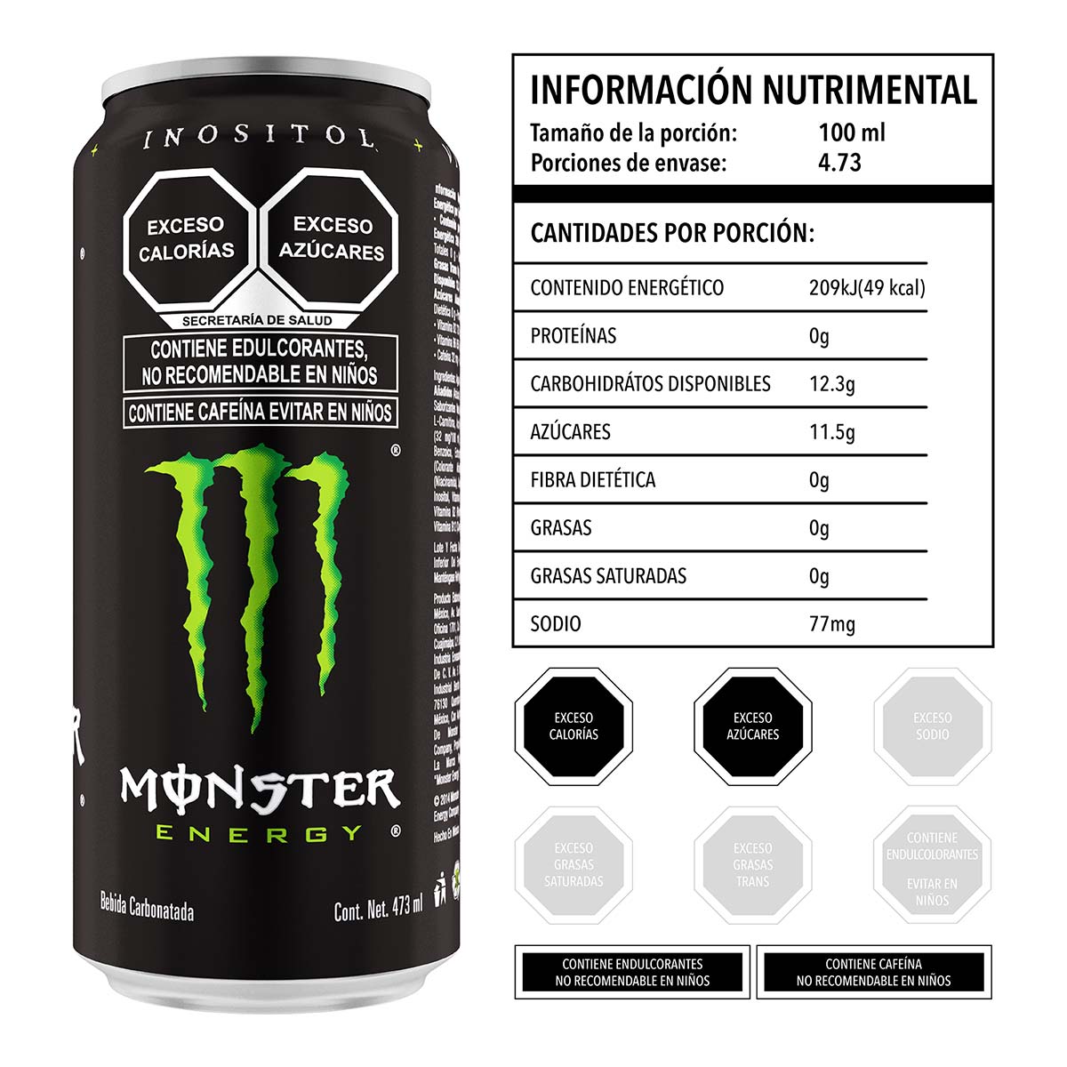 Bebida Energizante Monster Verde 473ml | Chedraui