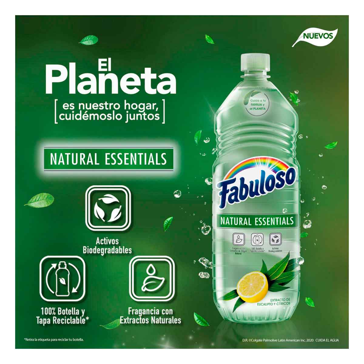 Limpiador Multiusos Líquido Fabuloso Natural Essentials Eucalipto y ... Limpiador Multiusos Líquido Fabuloso Natural Essentials Eucalipto y ...