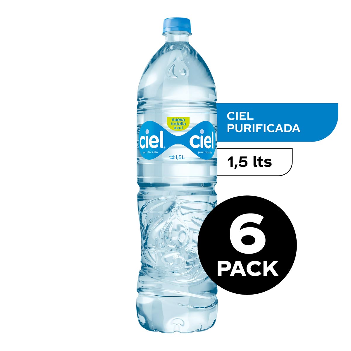 Agua Natural Purificada Ciel 1.5L 6 Pack | Chedraui