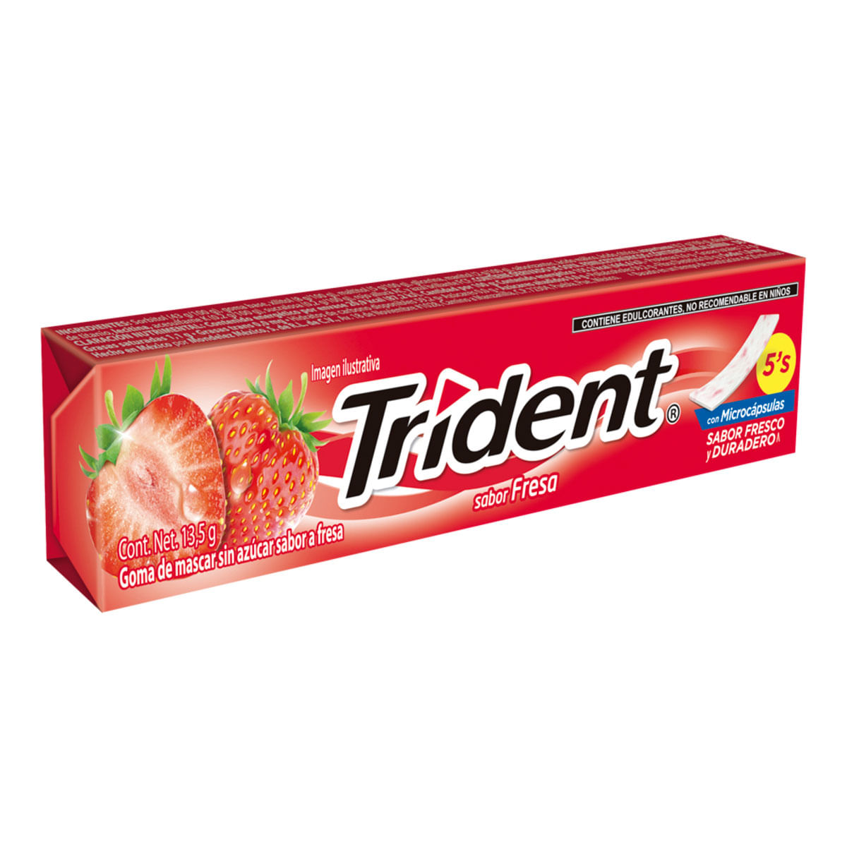 Goma de Mascar Trident Fresa 5s 13.5g | Chedraui