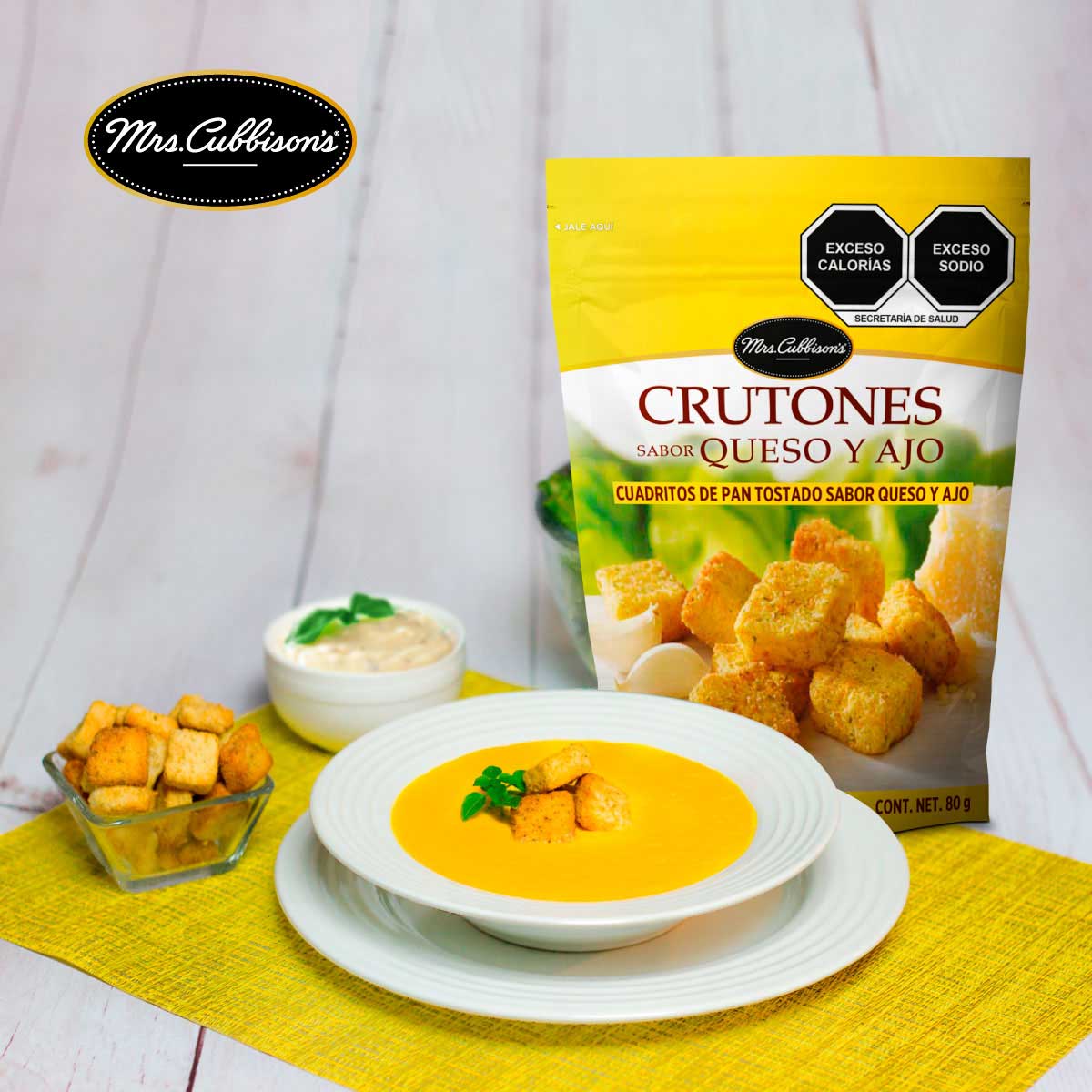 Crutones Mrs Cubbison´s Sabor Queso y Ajo 80g | Chedraui