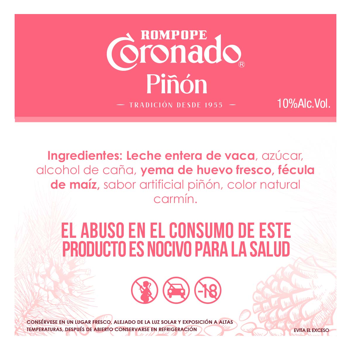Rompope Coronado Piñón 1L | Chedraui