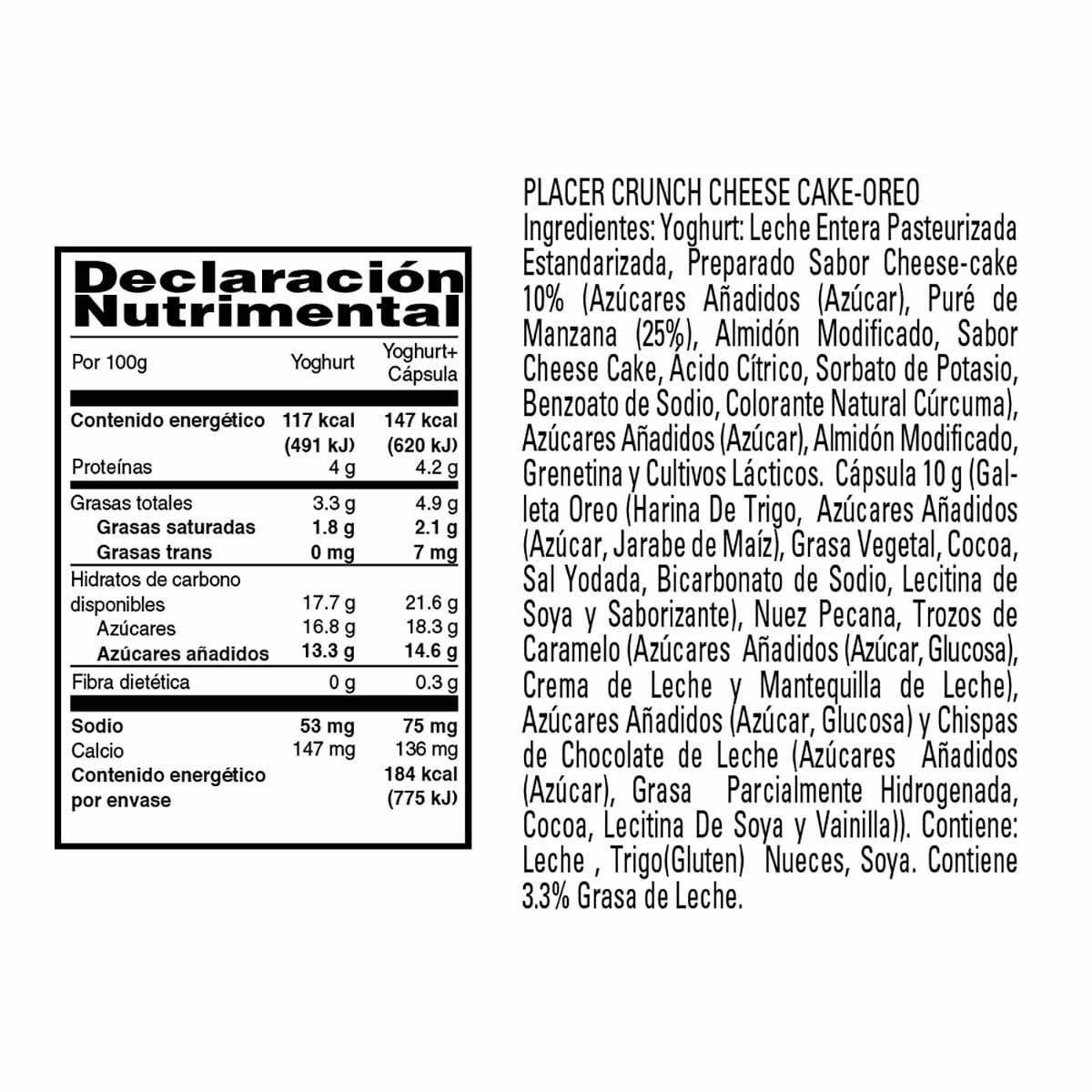 Yoghurt Yoplait Batido Placer Cheese Oreo Crunch 125g | Chedraui