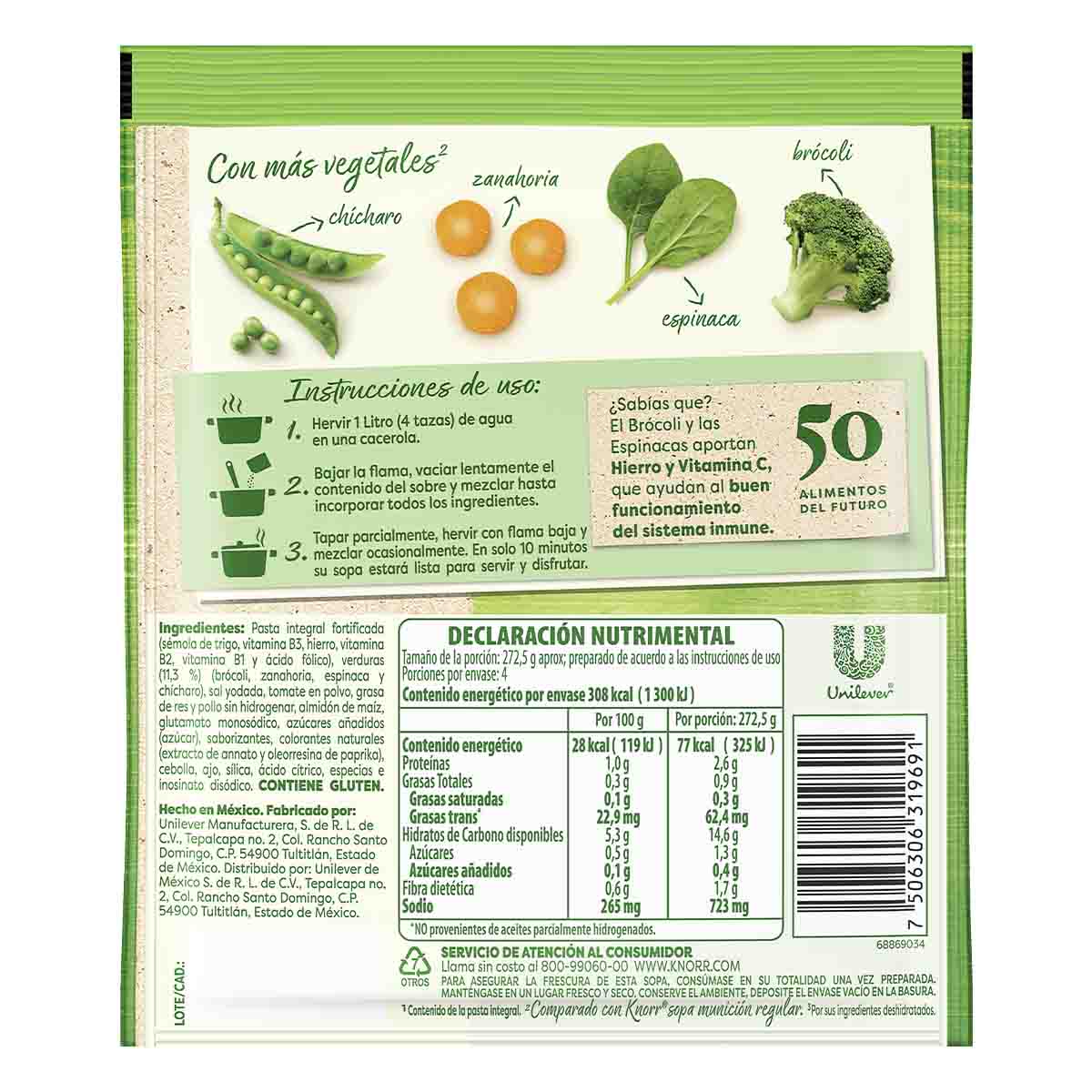 Sopa Integral Knorr de Munición con Verduras 90g | Chedraui