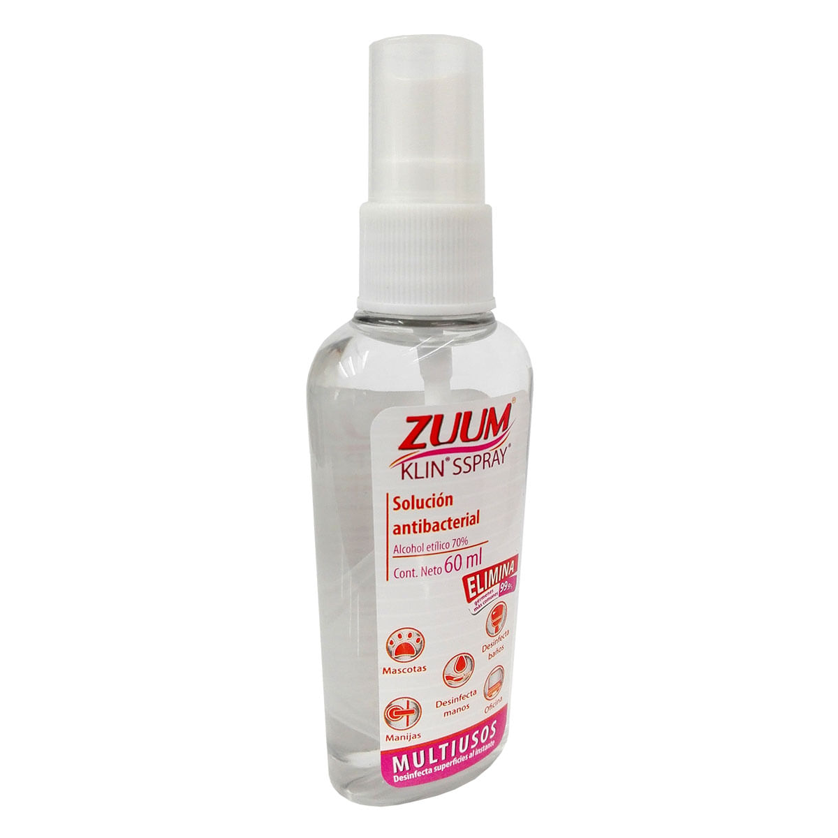 Solución Antibacterial en Spray Zuum Klin 60ml | Chedraui