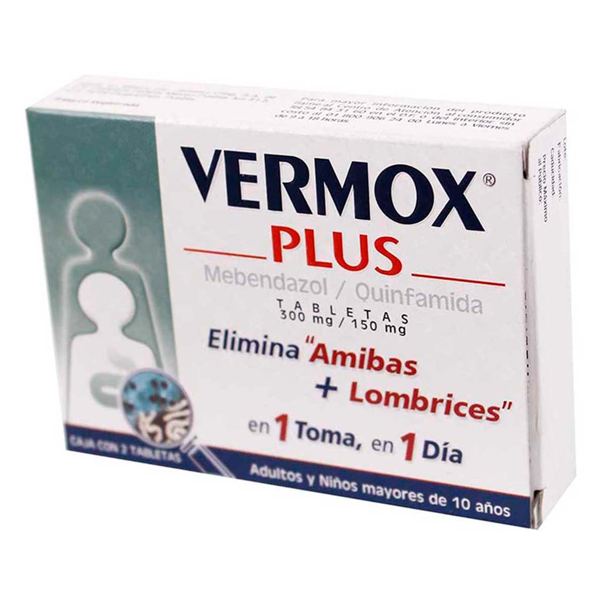 Tabletas Vermox Plus 300mg/150mg Caja con 2 Tabletas | Chedraui