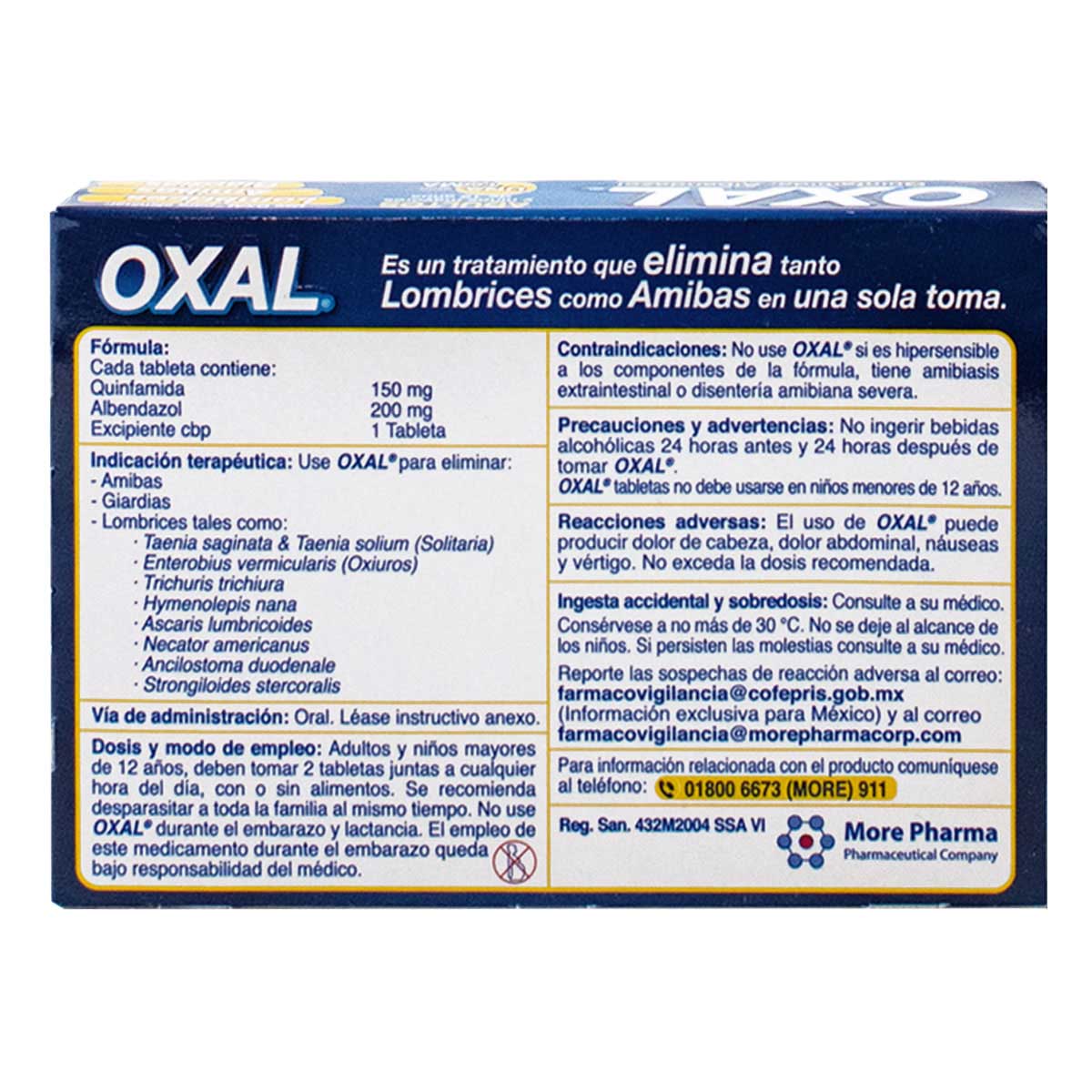 Tabletas Oxal Una Sola Toma Caja con 2 Tabletas | Chedraui