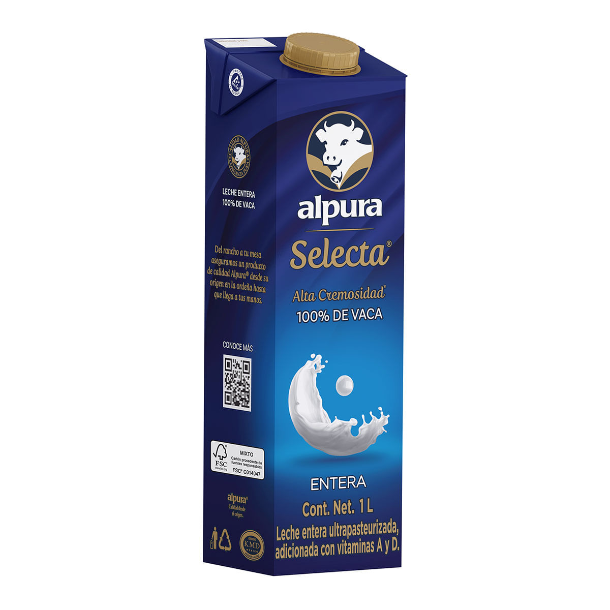 Leche Alpura Selecta Entera 1L | Chedraui