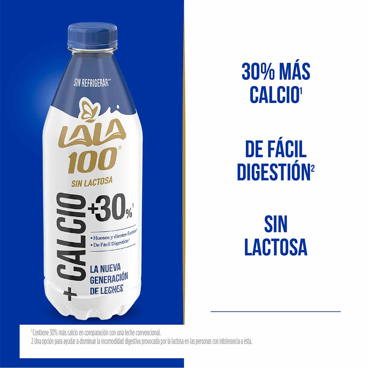 Leche Lala 100 sin Lactosa más Calcio 1L | Chedraui
