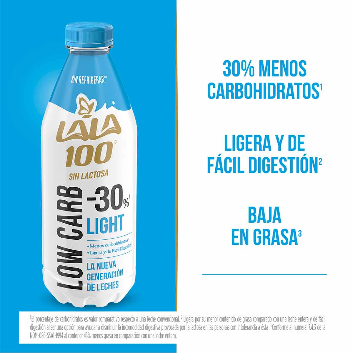 Leche Lala 100 sin Lactosa Light 1L | Chedraui