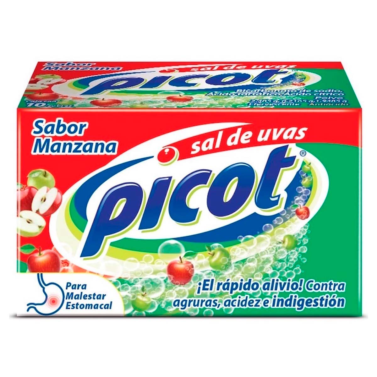 Antiácido Sal de Uvas Picot Efervescente Sabor Manzana 10 Sobres | Chedraui
