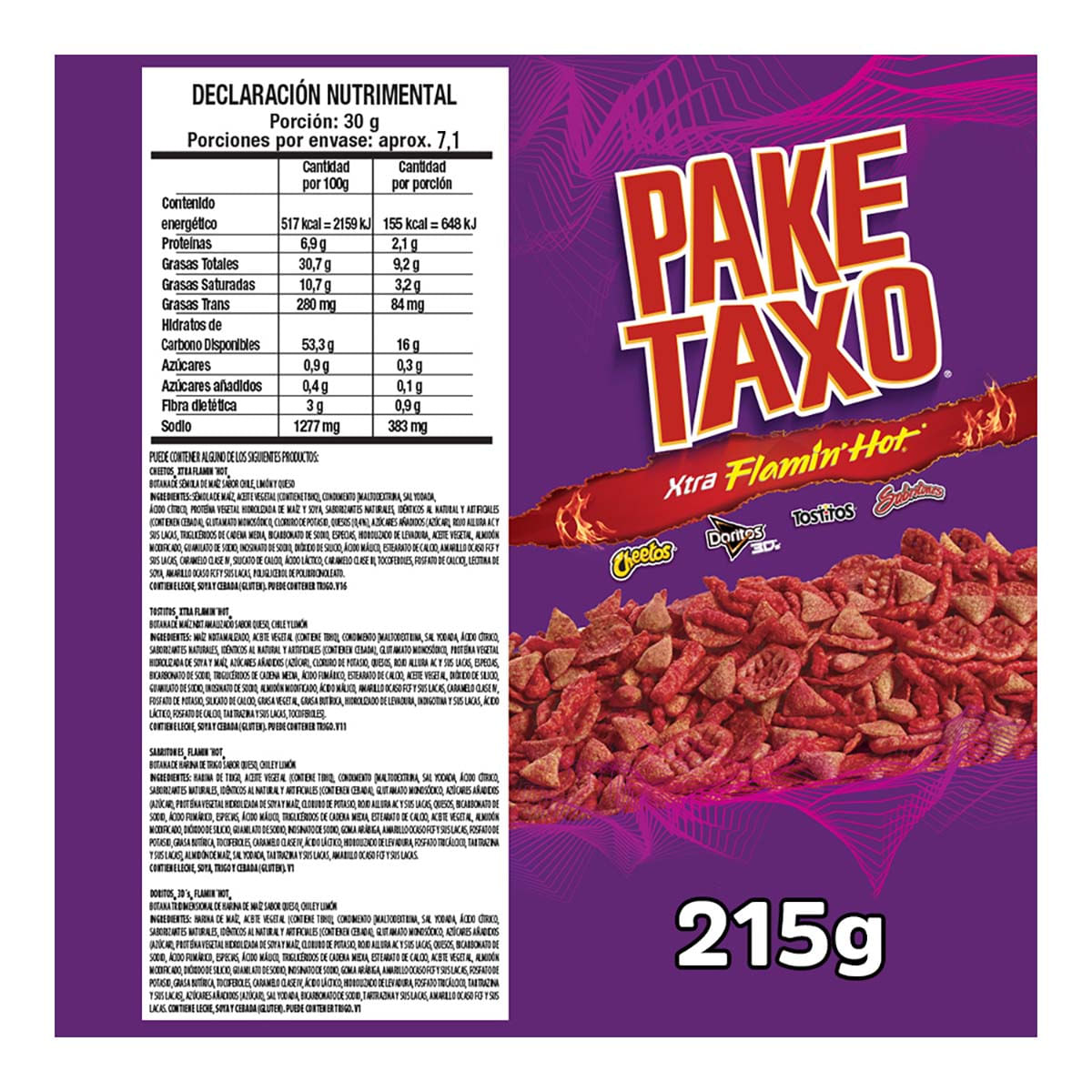 Botana Surtida Y Picante Sabritas Paketaxo Xtra Flamin Hot 215g. | Chedraui