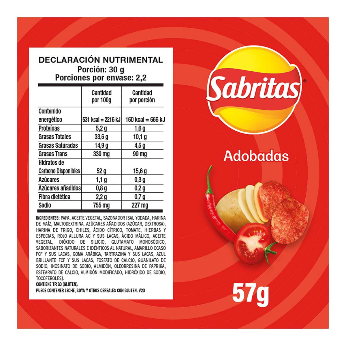 Papas Fritas Adobadas Sabritas 57g | Chedraui