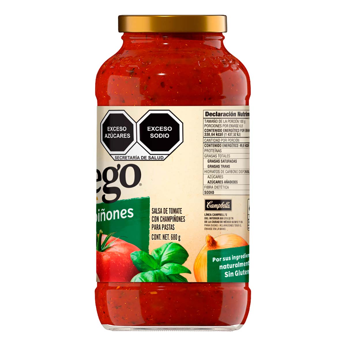 Salsa de Tomate Prego Champiñones para Pastas 680g. | Chedraui