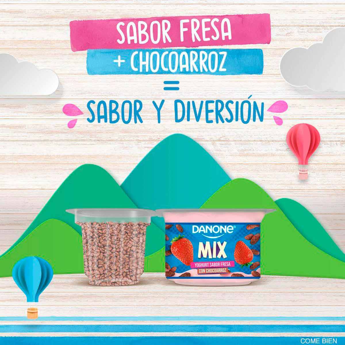Danone Yoghurt Mix Fresa con Cereal de Chocolate 142g | Chedraui