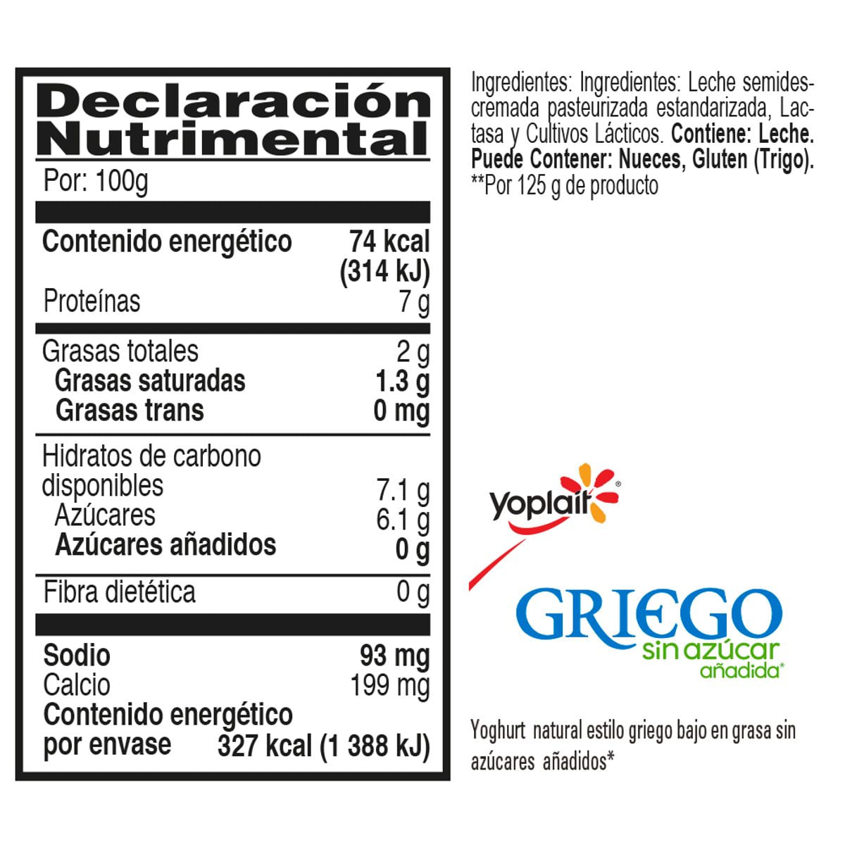 Yoghurt Yoplait Griego Sin Azúcar Natural Batido 442g | Chedraui Yoghurt Yoplait Griego Sin Azúcar Natural Batido 442g | Chedraui