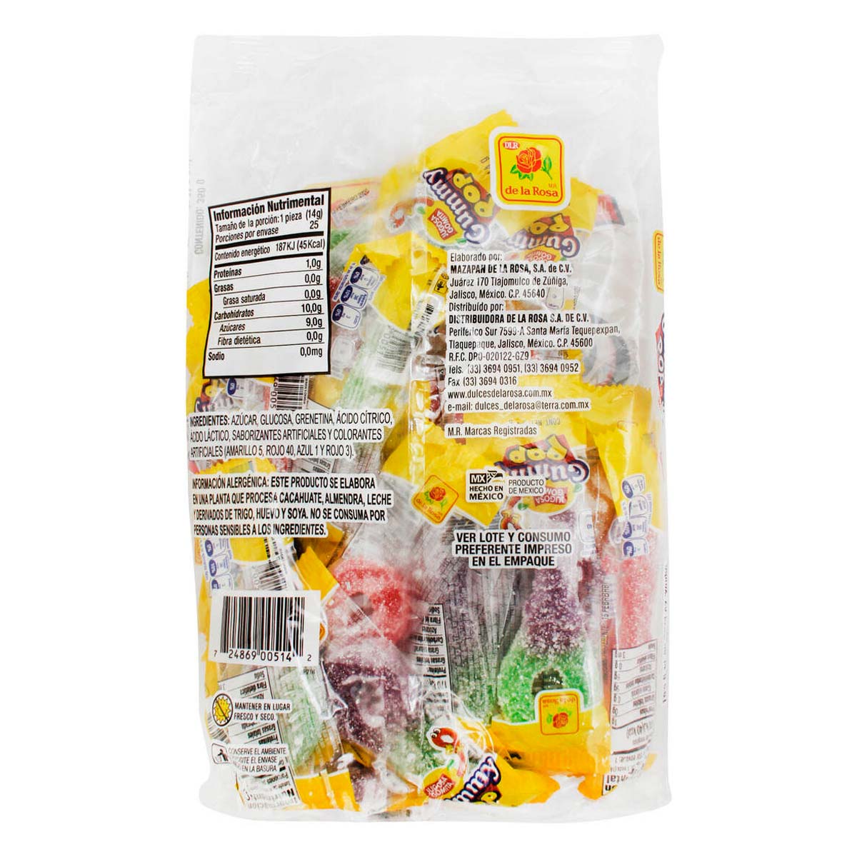 Gomas De La Rosa Gummy Pop 350g | Chedraui