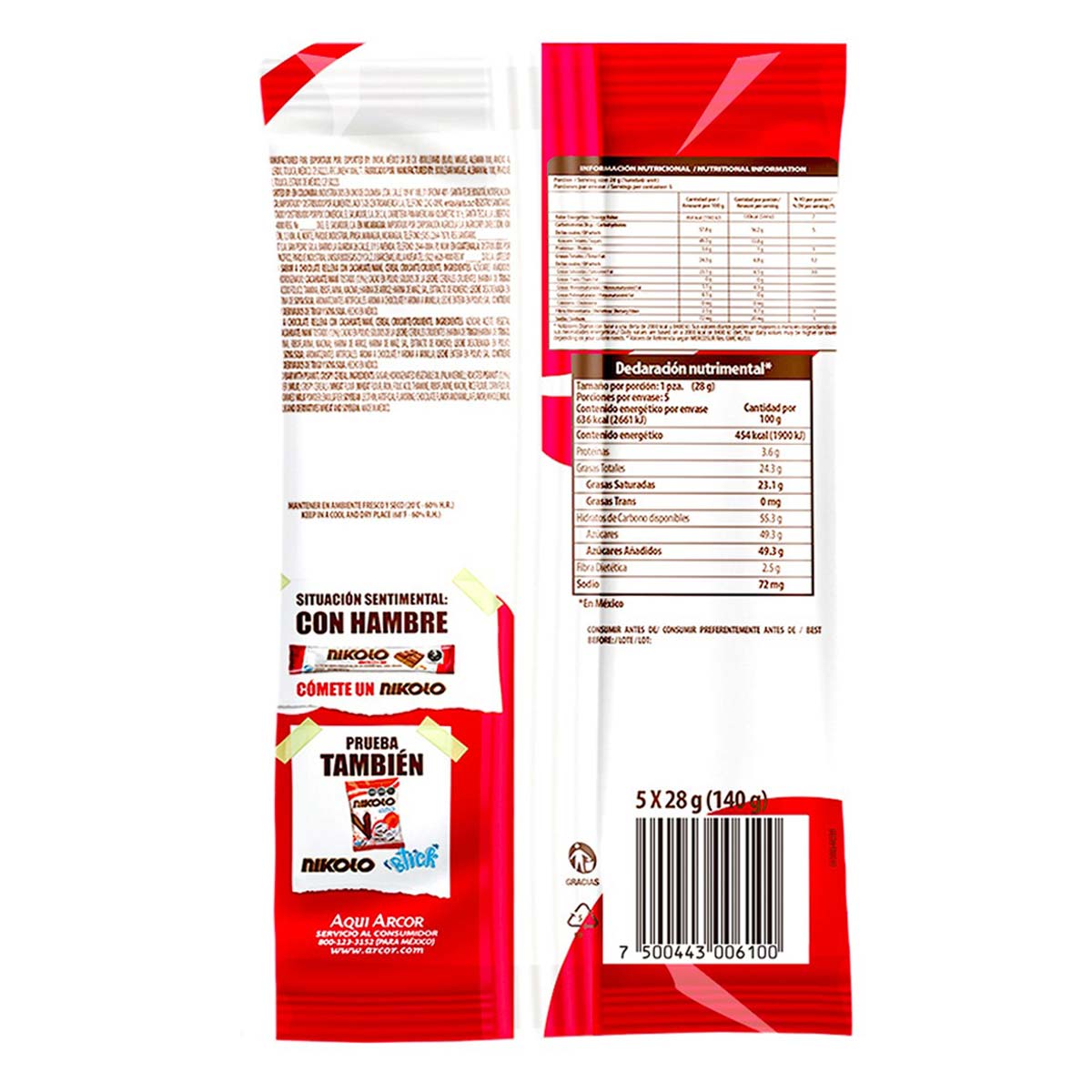 Chocolate Nikolo Cacahuate 140g | Chedraui