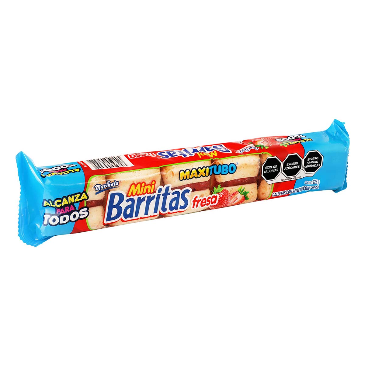 Galletas Mini Barritas Fresa Marinela 222g | Chedraui