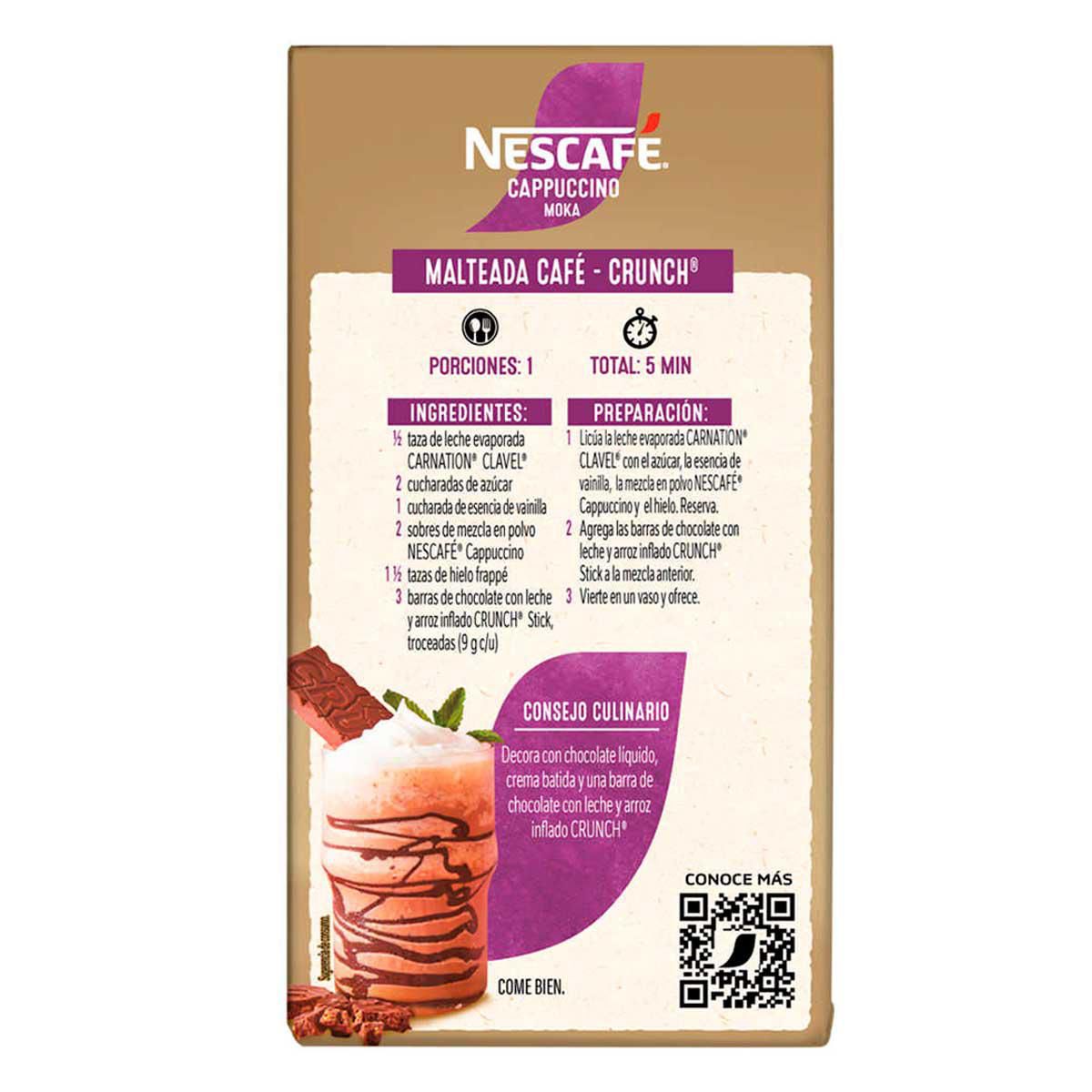 Café Soluble Nescafé Cappuccino Moka 6 Sticks 22g | Chedraui