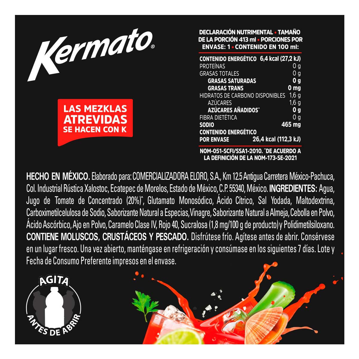 Jugo de Tomate y Almeja Kermato 445ml | Chedraui