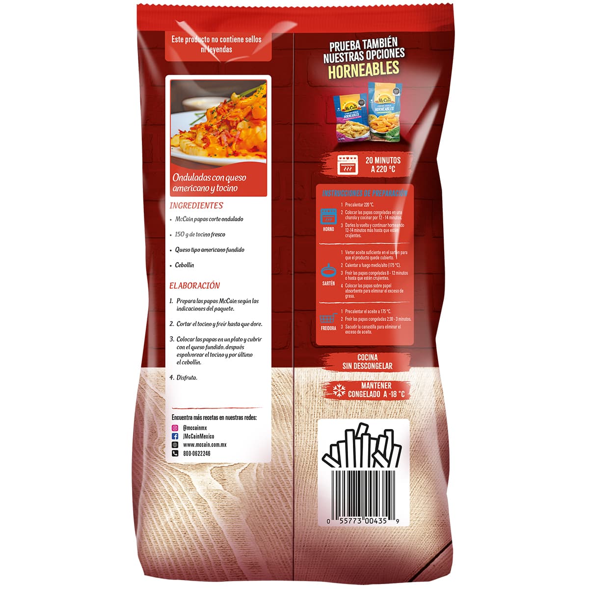 Papas Tradicionales Corte Recto McCain 1Kg | Chedraui