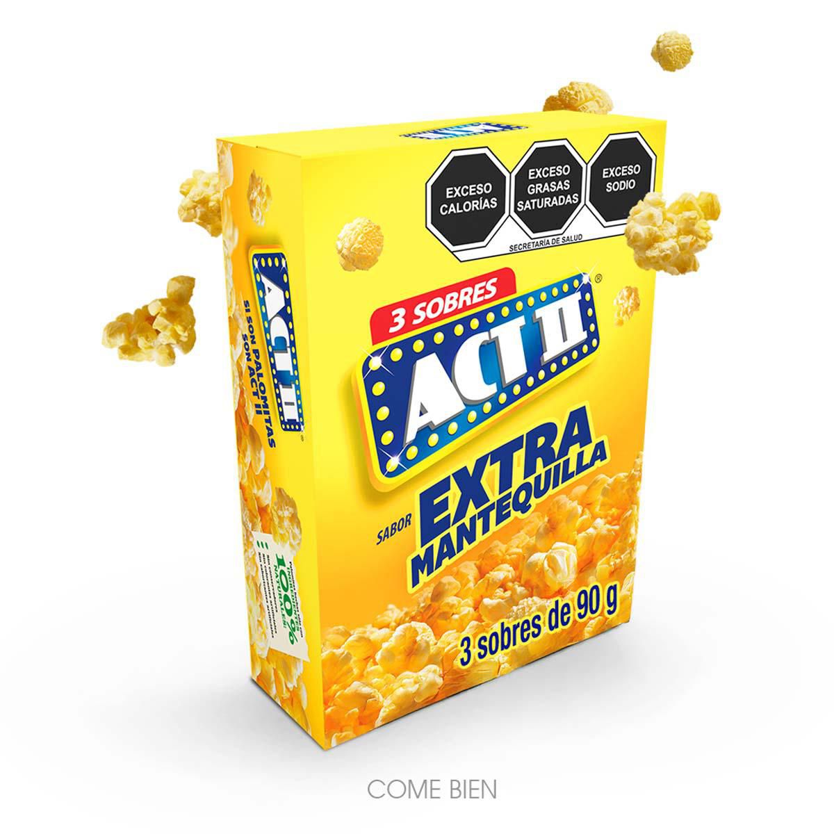 Palomitas ACT II para Microondas sabor Extra Mantequilla 270g | Chedraui