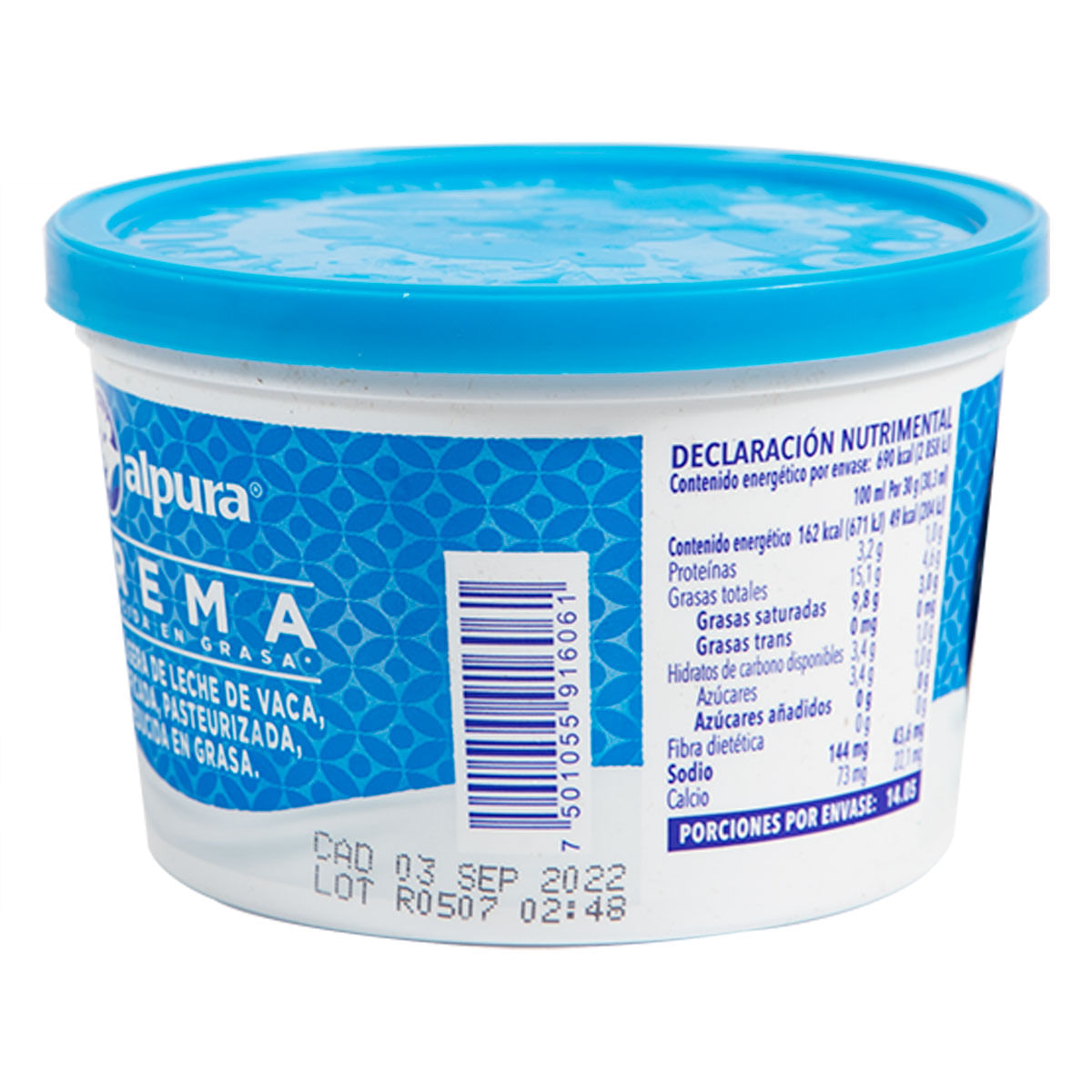 Crema Alpura Entera Reducida en Grasa 426ml | Chedraui