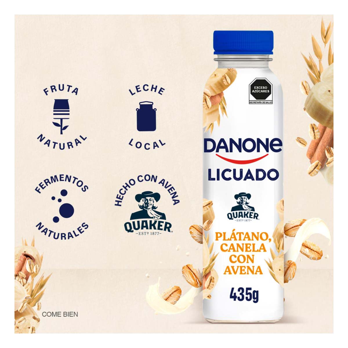 Licuado de Yoghurt Danone Platano Canela Avena 435g | Chedraui