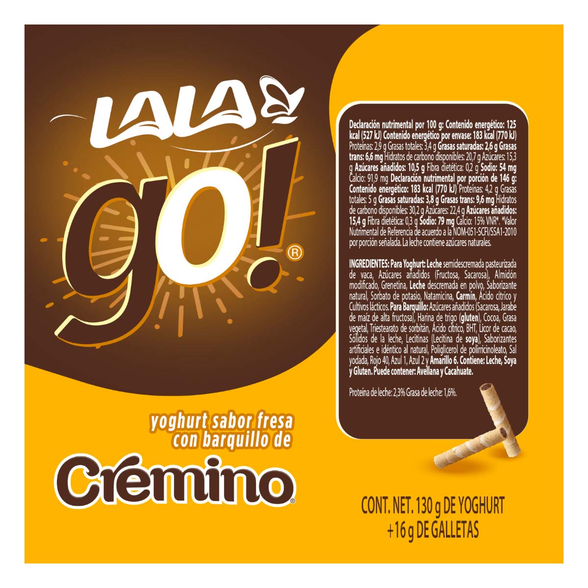 Yogurt Lala Go sabor Fresa con Cremino 146g | Chedraui